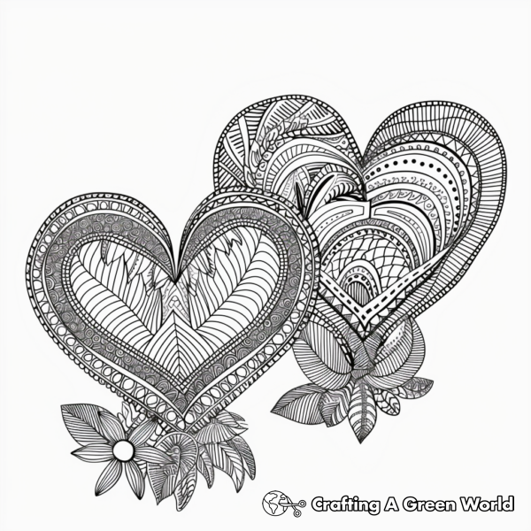 Two Hearts Coloring Pages - Free & Printable!