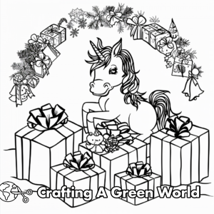 Christmas Unicorn Coloring Pages - Free & Printable!