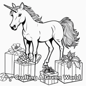 Christmas Unicorn Coloring Pages - Free & Printable!