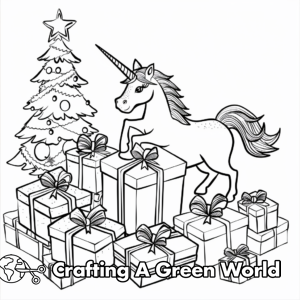 Christmas Unicorn Coloring Pages - Free & Printable!