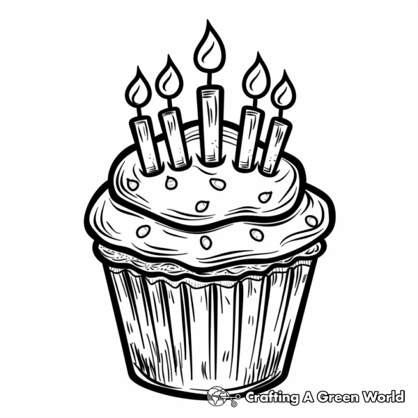 Happy Birthday Cupcake Coloring Pages - Free & Printable!