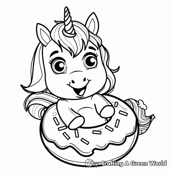 Unicorn Donut Coloring Pages - Free & Printable!