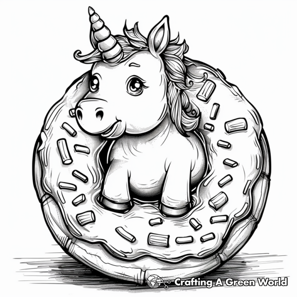 Unicorn Donut Coloring Pages - Free & Printable!