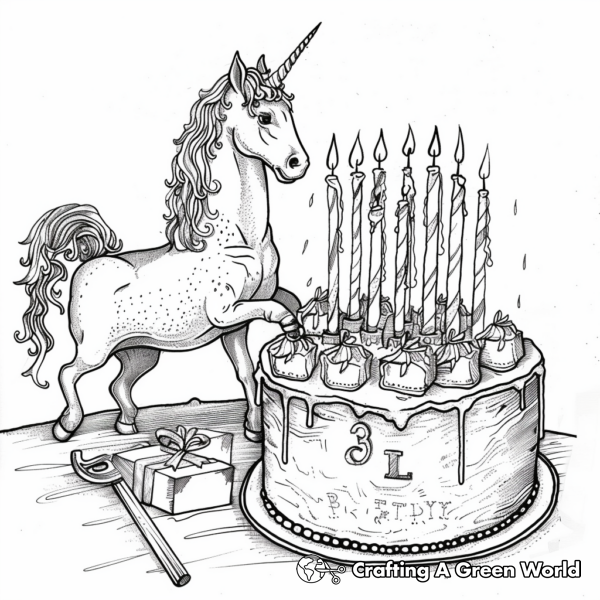 Unicorn Happy Birthday Coloring Pages - Free & Printable!