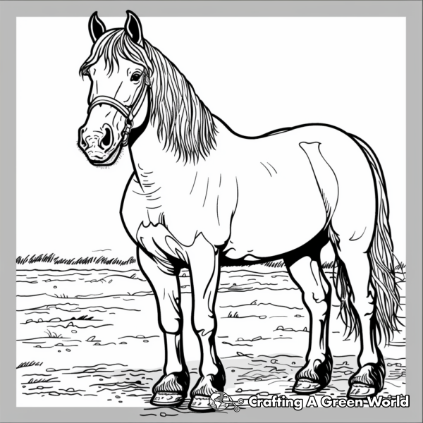 Draft Horse Coloring Pages - Free & Printable!