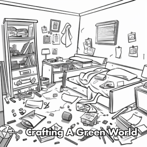 Messy Room Cartoon Coloring Pages Untidy Colouring Clipart Cliparts ...