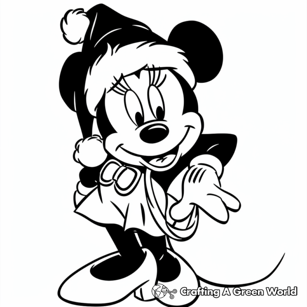 Christmas Minnie Mouse Coloring Pages - Free & Printable!