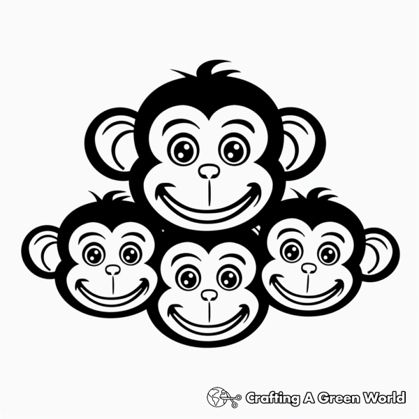 Monkey Face Coloring Pages - Free & Printable!