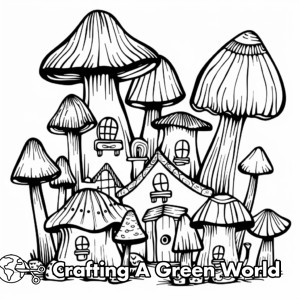 Mushroom House Coloring Pages - Free & Printable!