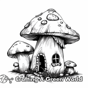 Mushroom House Coloring Pages - Free & Printable!