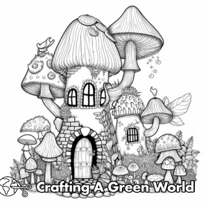 Mushroom House Coloring Pages - Free & Printable!