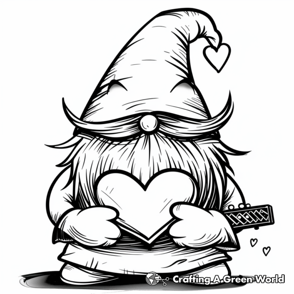 Valentine Gnome Coloring Pages - Free & Printable!