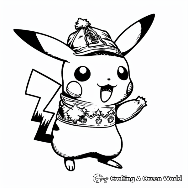 Christmas Pikachu Coloring Pages - Free & Printable!