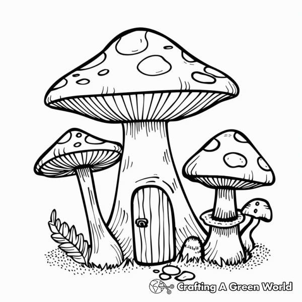 Mushroom House Coloring Pages - Free & Printable!
