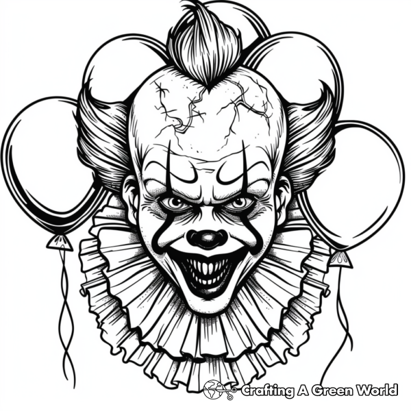 Scary Clown Coloring Pages - Free & Printable!