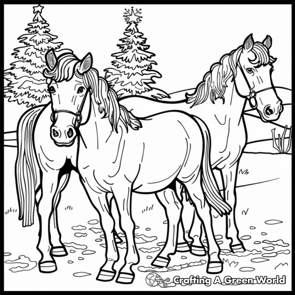 Christmas Horse Coloring Pages - Free & Printable!