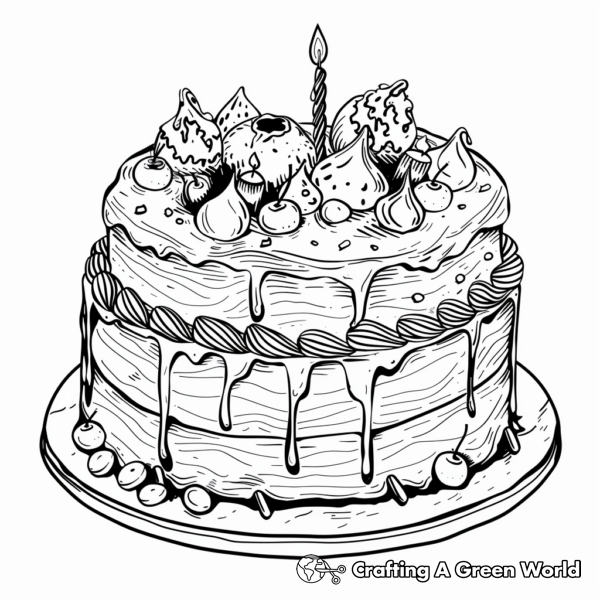 Cake For Adults Coloring Pages - Free & Printable!