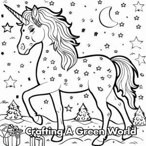 Christmas Unicorn Coloring Pages - Free & Printable!