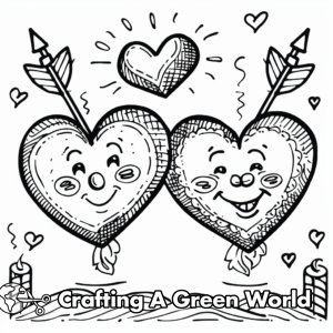 Two Hearts Coloring Pages - Free & Printable!