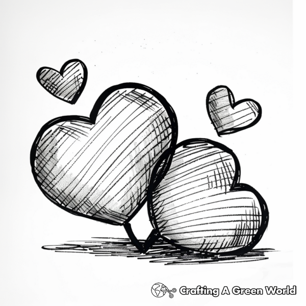 Two Hearts Coloring Pages - Free & Printable!