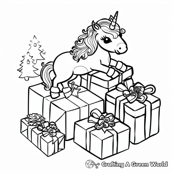 Christmas Unicorn Coloring Pages - Free & Printable!