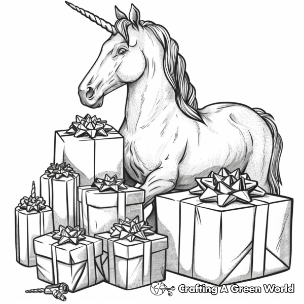 Christmas Unicorn Coloring Pages - Free & Printable!