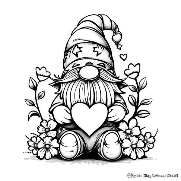 Valentine Gnome Coloring Pages - Free & Printable!