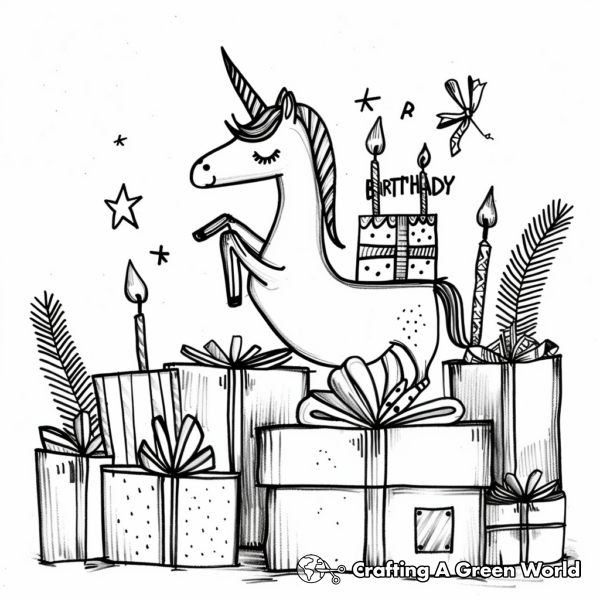 Unicorn Happy Birthday Coloring Pages - Free & Printable!