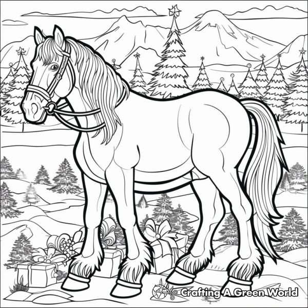 Christmas Horse Coloring Pages - Free & Printable!