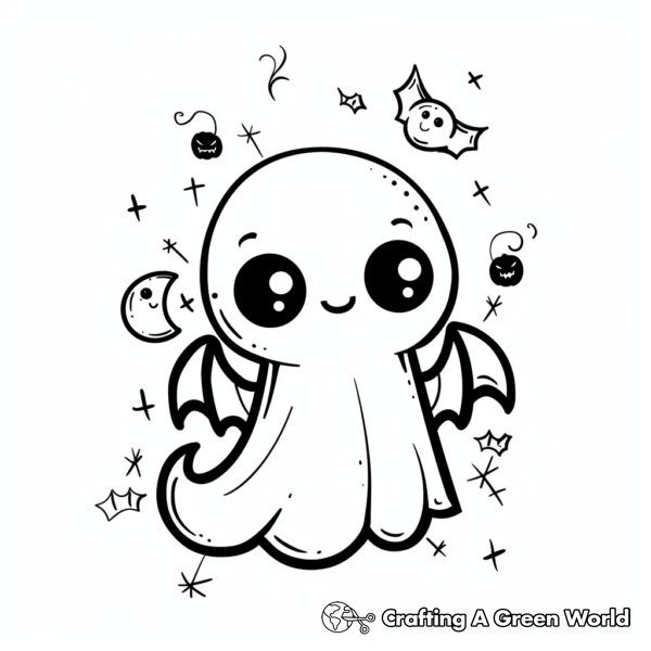 Kawaii Halloween Coloring Pages - Free & Printable!