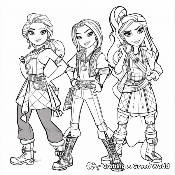 Descendants 3 Coloring Pages - Free & Printable!
