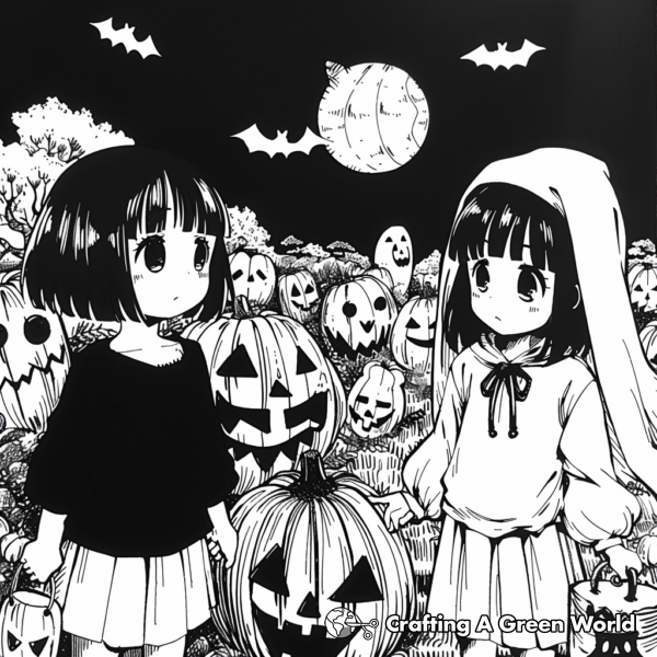 Anime Halloween Coloring Pages - Free & Printable!