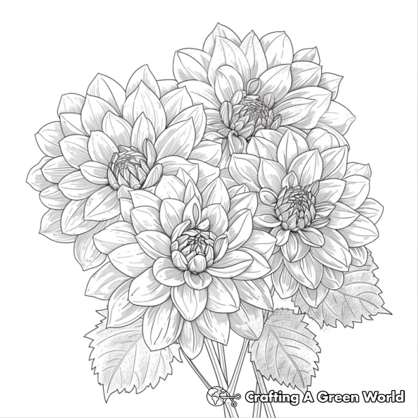 Dahlia Coloring Pages - Free & Printable!
