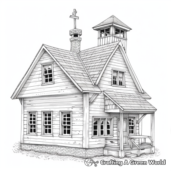 Schoolhouse Coloring Pages - Free & Printable!