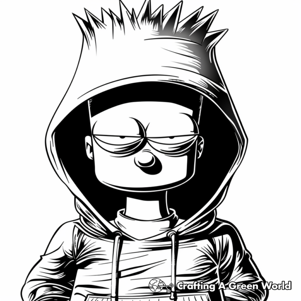 Hood Bart Simpson Coloring Pages - Free & Printable!