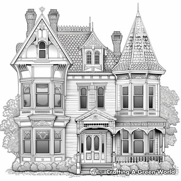 Victorian Houses Coloring Pages - Free & Printable!