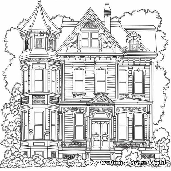 Victorian Houses Coloring Pages - Free & Printable!