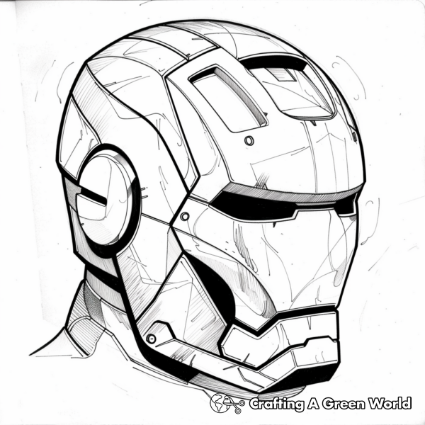 Iron Man Helmet Coloring Pages - Free & Printable!