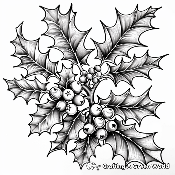 Holly Coloring Pages - Free & Printable!
