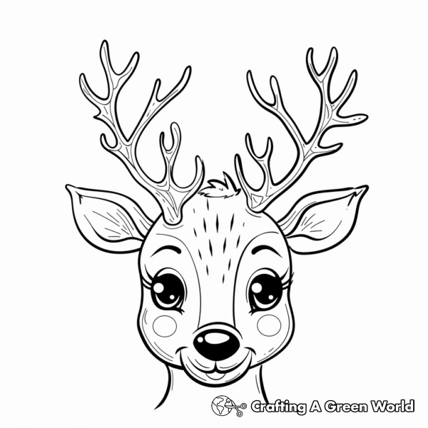 Reindeer Face Coloring Pages - Free & Printable!