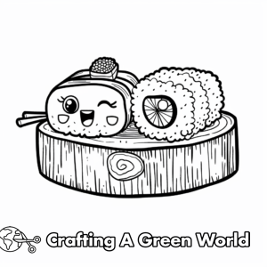 Kawaii Sushi Coloring Pages - Free & Printable!
