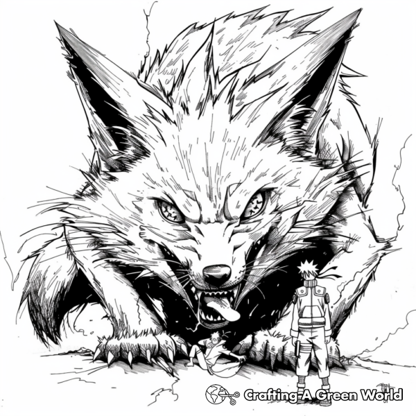 Nine Tailed Fox Naruto Coloring Pages Free Printable