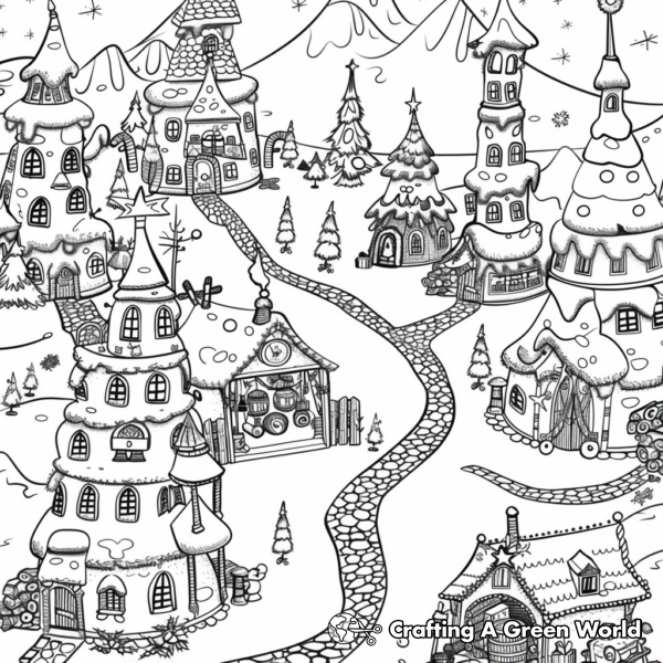 Christmas Village Coloring Pages - Free & Printable!