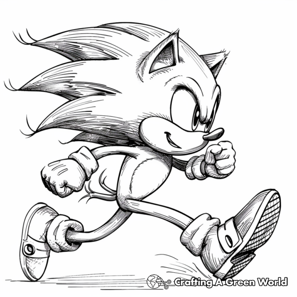 Sonic Running Coloring Pages - Free & Printable!