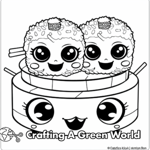 Kawaii Sushi Coloring Pages - Free & Printable!