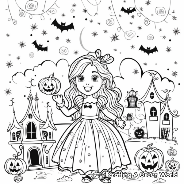 Halloween Princess Coloring Pages - Free & Printable!