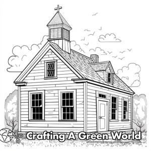 Schoolhouse Coloring Pages - Free & Printable!