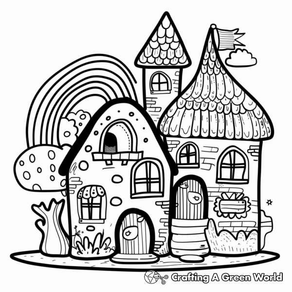 House With Rainbow Coloring Pages - Free & Printable!