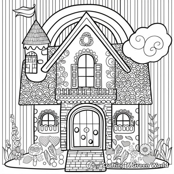 House With Rainbow Coloring Pages - Free & Printable!