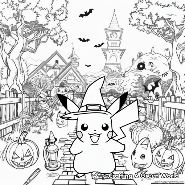Pikachu Halloween Coloring Pages - Free & Printable!